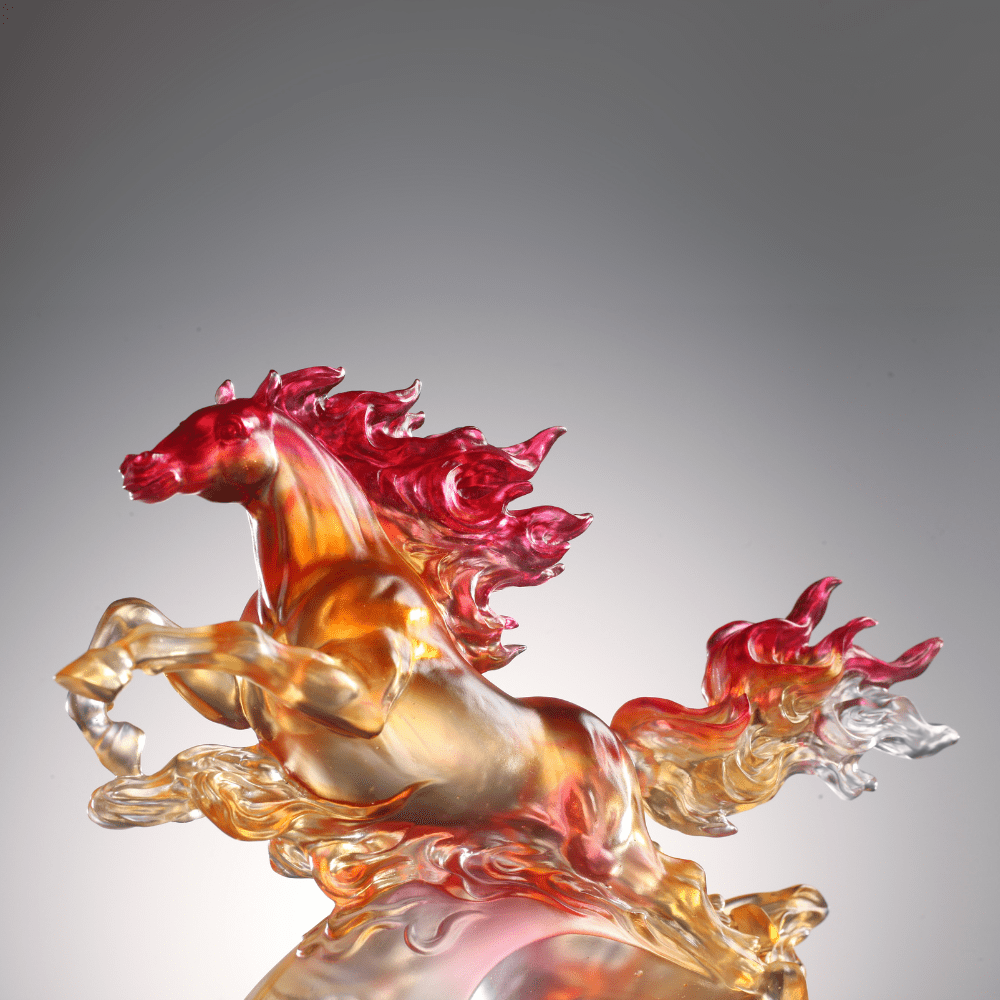 Crystal Horse Sculpture, Fireball, Charging to Triumph | LIULI – LIULI ...
