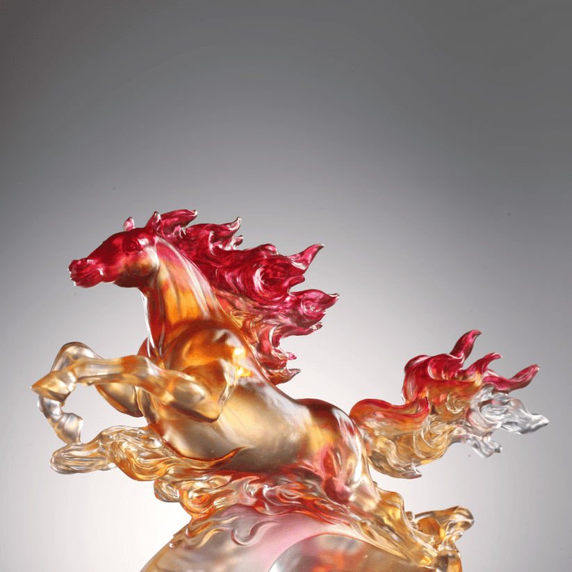 Crystal Horse Sculpture, Fireball, Charging to Triumph | LIULI – LIULI ...