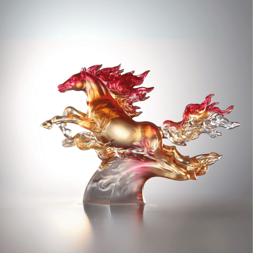 Crystal Horse Sculpture, Fireball, Charging to Triumph | LIULI – LIULI ...