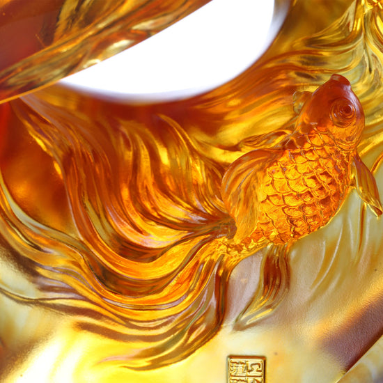 Crystal Koi Fish Figurine, In Unity – LIULI Crystal Art