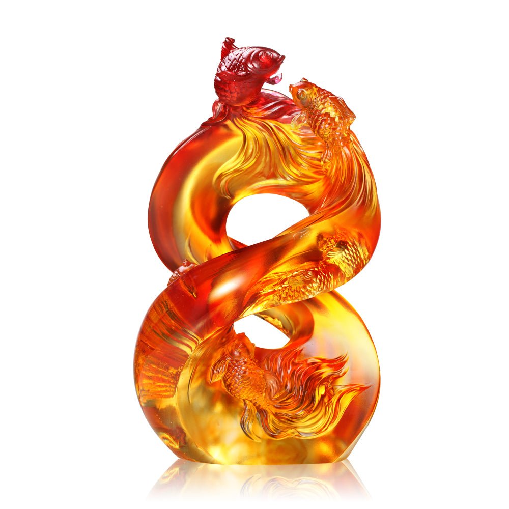 Crystal Koi Fish Figurine, In Unity – LIULI Crystal Art