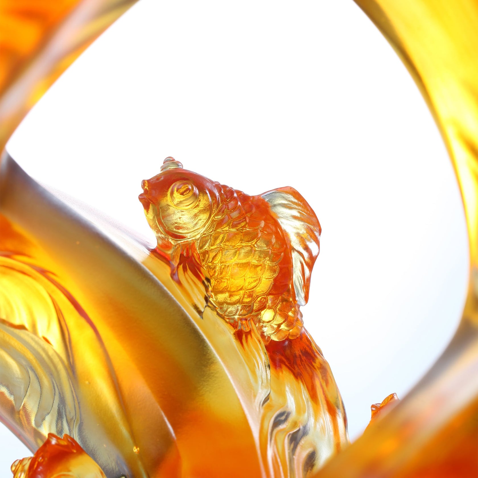 Crystal Koi Fish Figurine, In Unity – LIULI Crystal Art