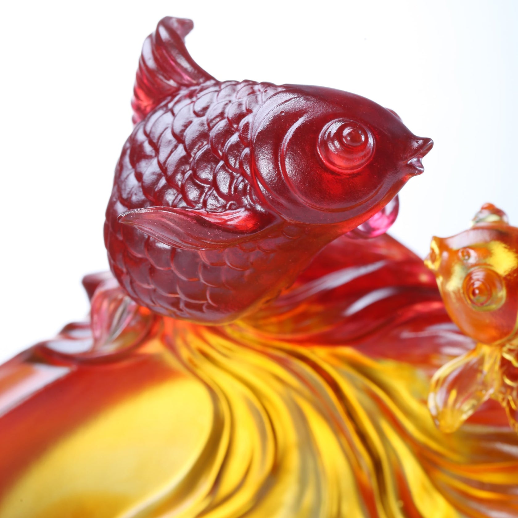Crystal Koi Fish Figurine, In Unity – LIULI Crystal Art