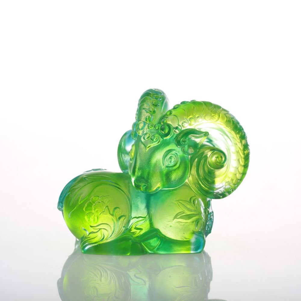 Crystal Zodiac, Year of the Sheep, Auspicious Fuzzy – LIULI Crystal Art