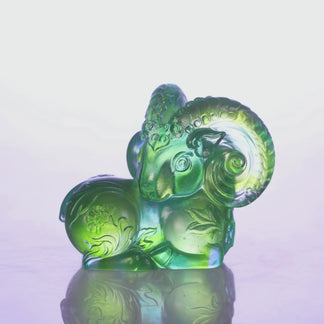 Crystal Zodiac, Year of the Sheep, Auspicious Fuzzy – LIULI Crystal Art