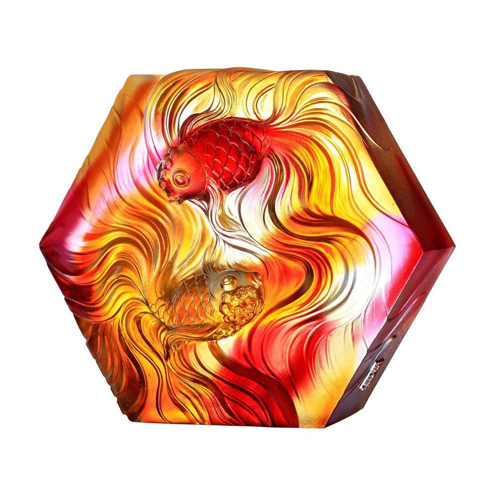 Crystal Fish, Goldfish, An Exquisite Dance – LIULI Crystal Art