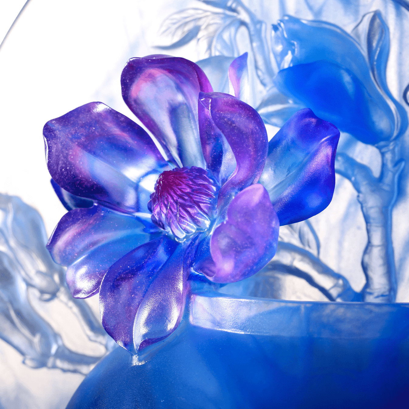 Crystal Flower, Magnolia, World of Beautiful Compassion – LIULI Crystal Art