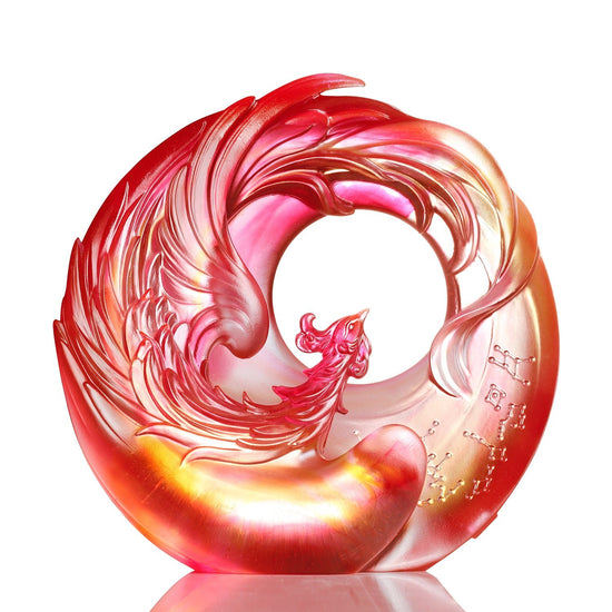 LIULI Crystal Art, Mythical Creature, Phoenix,Vermillion Bird - Illumi