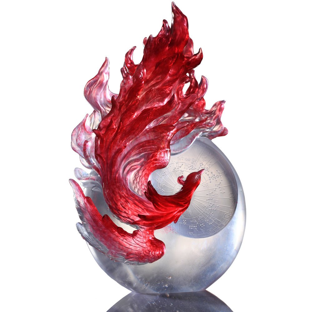 LIULI Crystal Vermillion Bird, Mythical Creature, Dance of the Phoenix ...